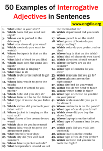 50 Examples of Interrogative Adjectives in Sentences - EngDic
