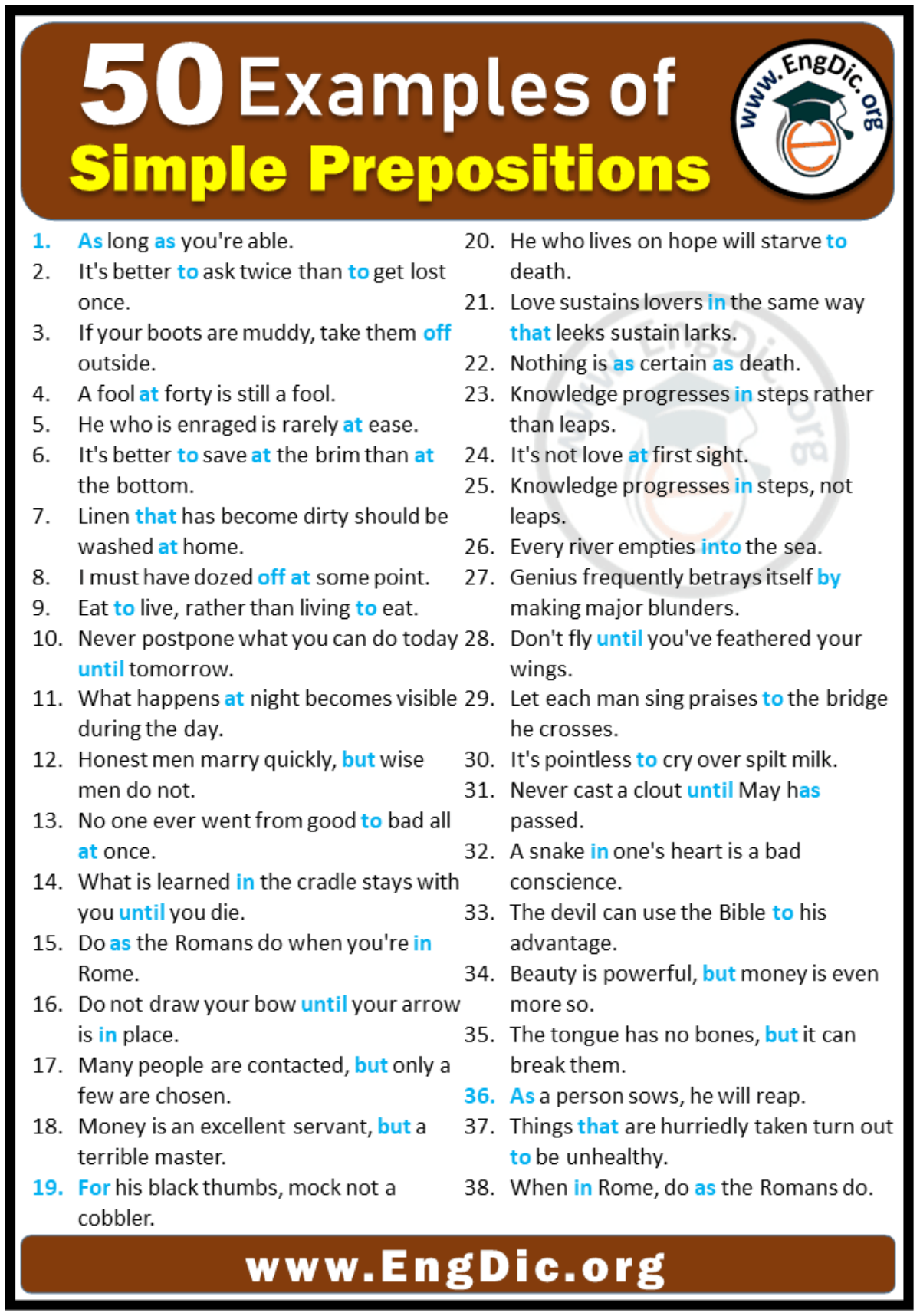 Preposition Sentences