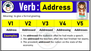 Address Verb Forms: Past Tense and Past Participle (V1 V2 V3) - EngDic