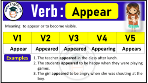 Appear Verb Forms: Past Tense and Past Participle (V1 V2 V3) - EngDic