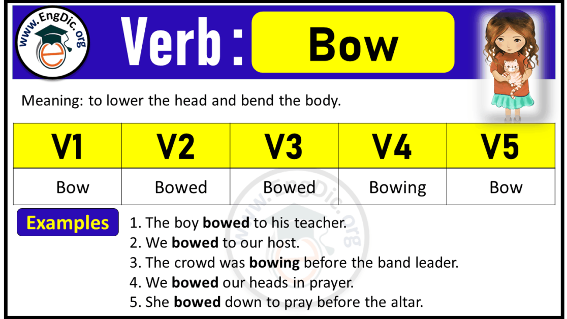 Bow Verb Forms Past Tense And Past Participle V1 V2 V3 EngDic Bow Verb Forms Past Tense And Past Participle V1 V2 V3 EngDic