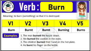 Burn Verb Forms: Past Tense and Past Participle (V1 V2 V3) - EngDic