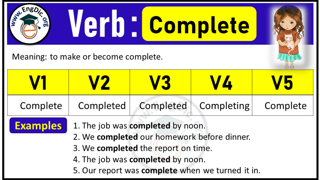 Complete Verb Forms: Past Tense and Past Participle (V1 V2 V3) - EngDic