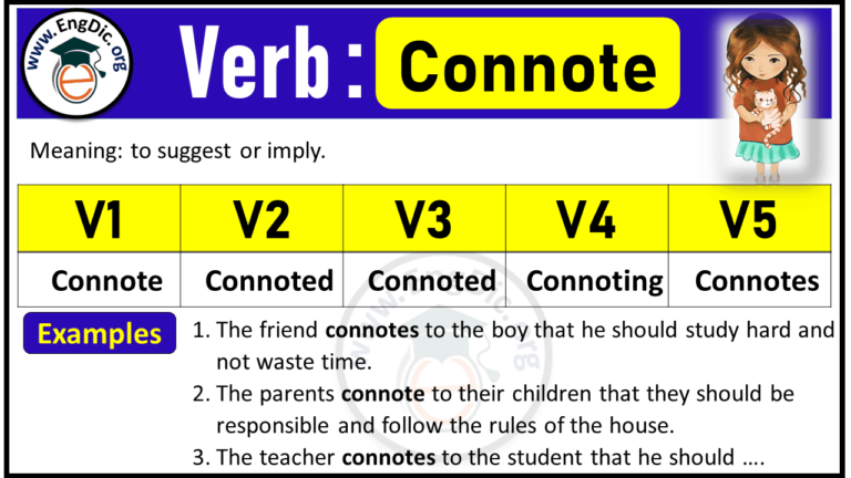 Connote Verb Forms: Past Tense and Past Participle (V1 V2 V3) - EngDic
