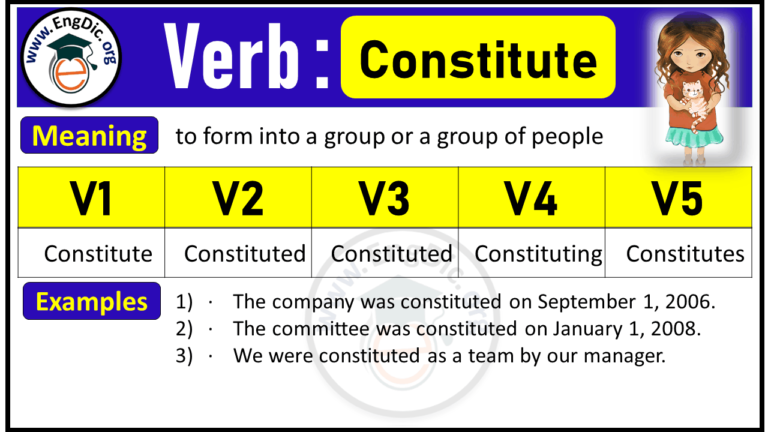 Constitute Verb Forms: Past Tense and Past Participle (V1 V2 V3) - EngDic