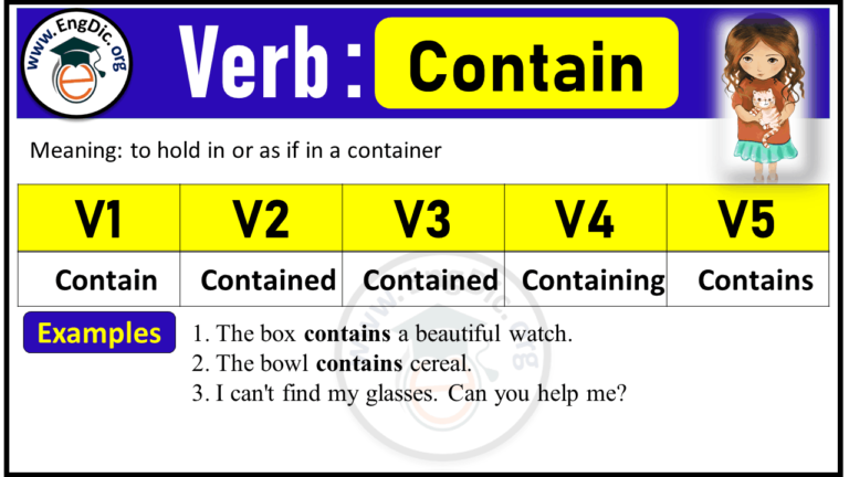 Contain Verb Forms: Past Tense and Past Participle (V1 V2 V3) - EngDic