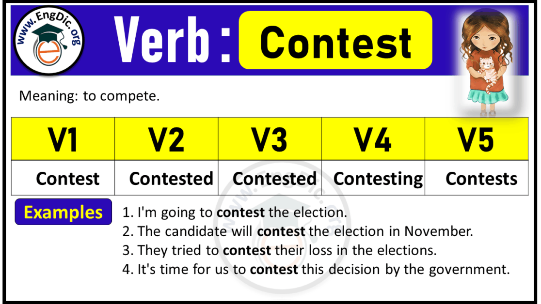 Contest Verb Forms: Past Tense and Past Participle (V1 V2 V3) - EngDic
