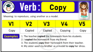 Copy Verb Forms: Past Tense and Past Participle (V1 V2 V3) - EngDic