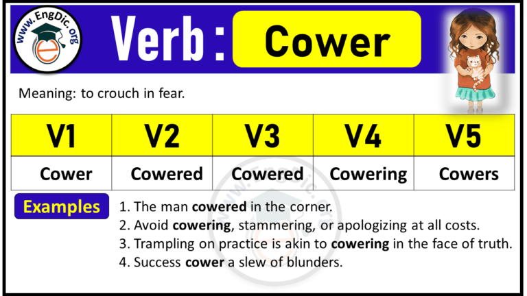 Cower Verb Forms: Past Tense and Past Participle (V1 V2 V3) - EngDic