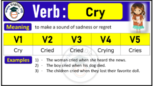 Cry Verb Forms: Past Tense and Past Participle (V1 V2 V3) - EngDic