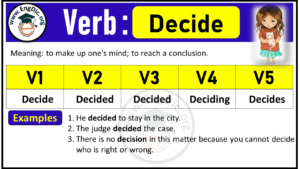 Decide Verb Forms: Past Tense and Past Participle (V1 V2 V3) - EngDic