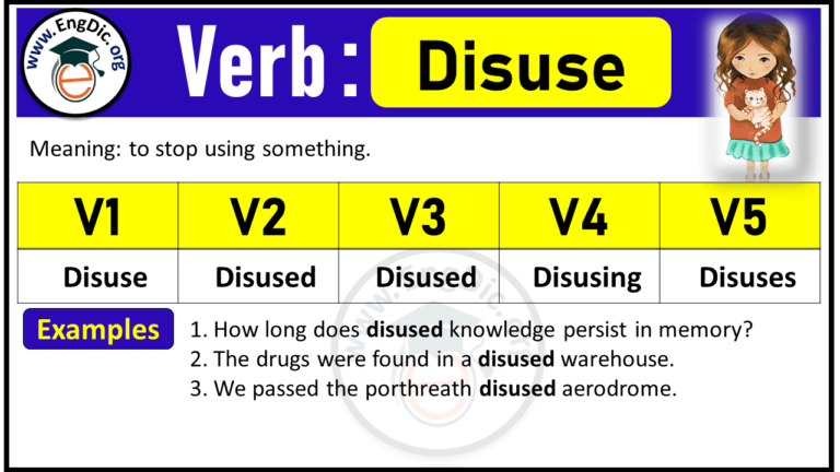 Disuse Verb Forms: Past Tense and Past Participle (V1 V2 V3) - EngDic