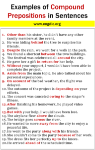 100 Examples of Compound Prepositions in Sentences - EngDic