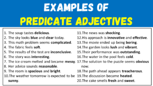 100 Examples of Predicate Adjectives in Sentences - EngDic