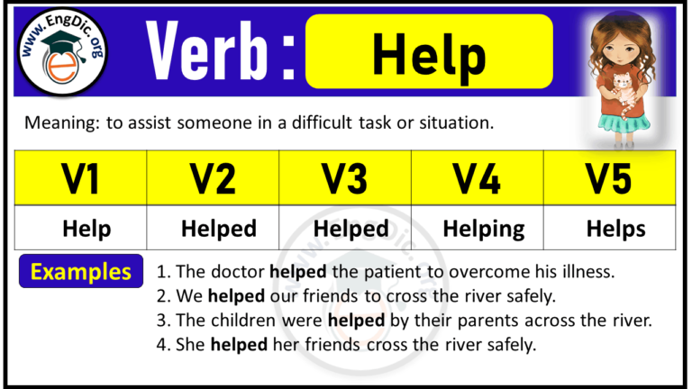 Help Verb Forms: Past Tense and Past Participle (V1 V2 V3) - EngDic