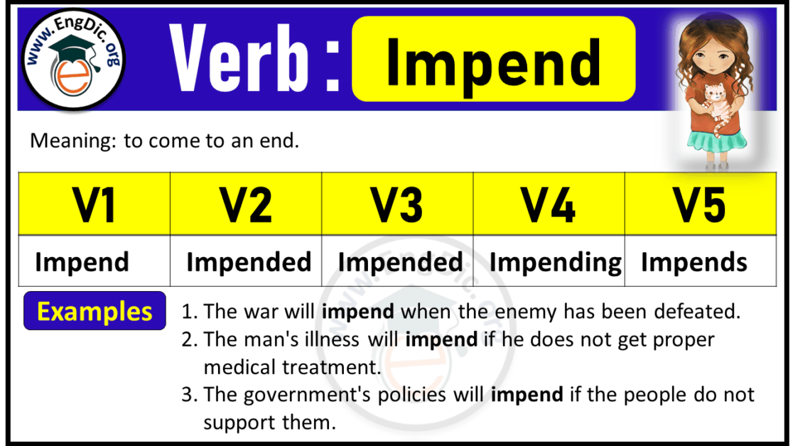 Impend Verb Forms: Past Tense and Past Participle (V1 V2 V3) - EngDic