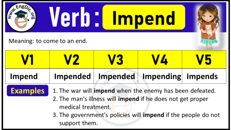 Impend Verb Forms: Past Tense and Past Participle (V1 V2 V3) - EngDic