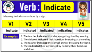 Indicate Verb Forms: Past Tense and Past Participle (V1 V2 V3) - EngDic