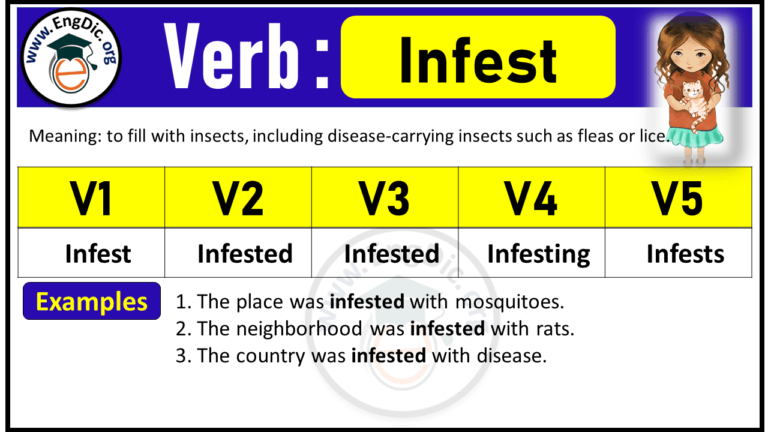 Infest Verb Forms: Past Tense and Past Participle (V1 V2 V3) - EngDic
