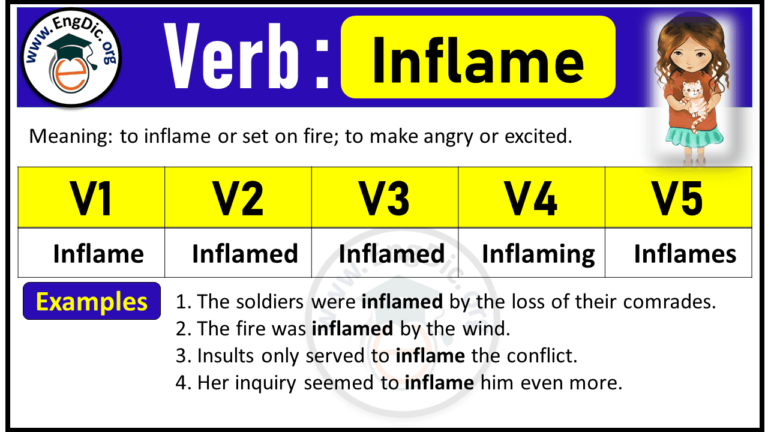 Inflame Verb Forms: Past Tense and Past Participle (V1 V2 V3) - EngDic