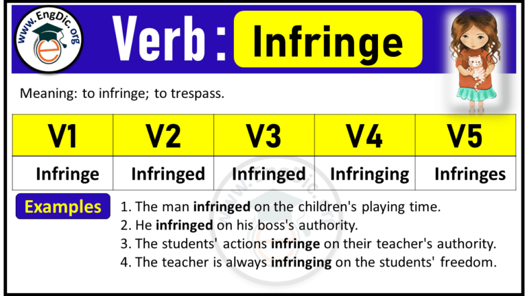 Infringe Verb Forms: Past Tense and Past Participle (V1 V2 V3) - EngDic