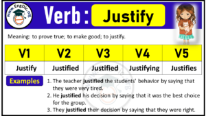 Justify Verb Forms: Past Tense and Past Participle (V1 V2 V3) - EngDic