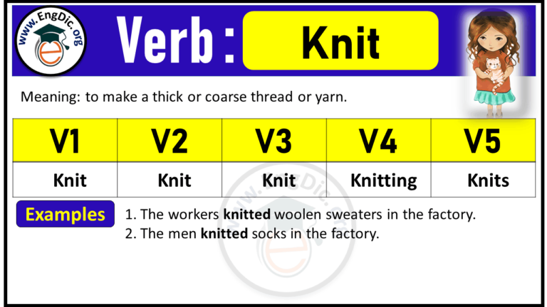 Knit Verb Forms: Past Tense and Past Participle (V1 V2 V3) - EngDic