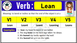 Lean Verb Forms: Past Tense and Past Participle (V1 V2 V3) - EngDic