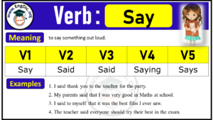Say Verb Forms: Past Tense and Past Participle (V1 V2 V3) - EngDic
