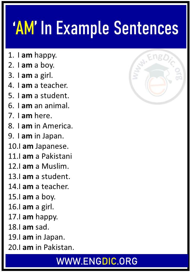 20 Sentences Using AM AM In Example Sentences EngDic 20 Sentences Using AM AM In Example Sentences EngDic