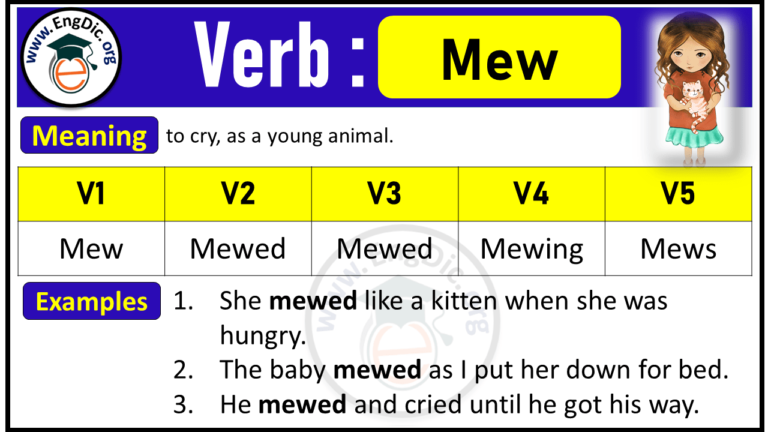 Mew Verb Forms: Past Tense and Past Participle (V1 V2 V3) - EngDic