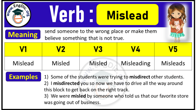 Mislead Verb Forms: Past Tense and Past Participle (V1 V2 V3) - EngDic