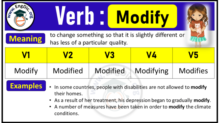 Modify Verb Forms: Past Tense and Past Participle (V1 V2 V3) - EngDic