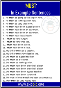 50 Sentences Using ‘MUST’, MUST in Example Sentences - EngDic