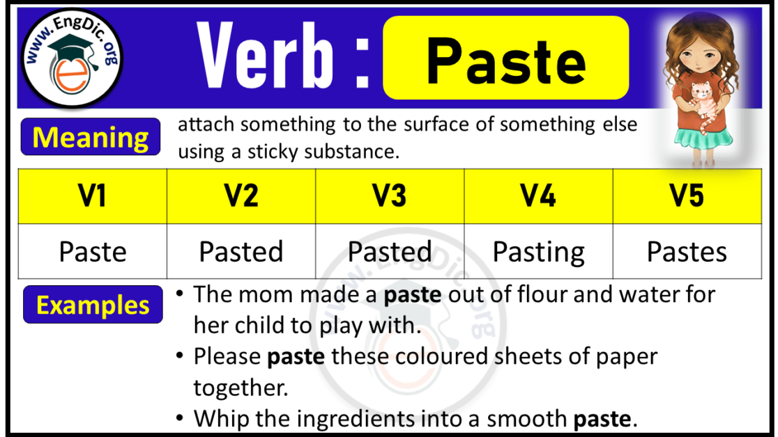 Paste Verb Forms: Past Tense and Past Participle (V1 V2 V3) - EngDic