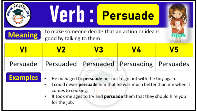 Persuade Verb Forms: Past Tense and Past Participle (V1 V2 V3) - EngDic