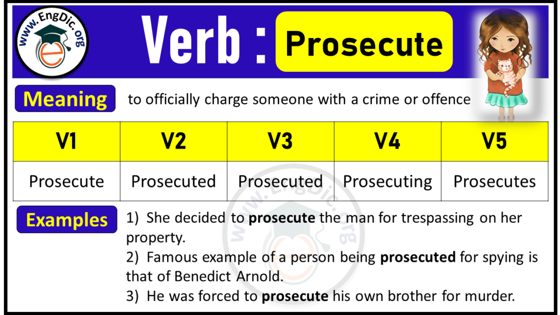 Prosecute Verb Forms: Past Tense and Past Participle (V1 V2 V3) - EngDic