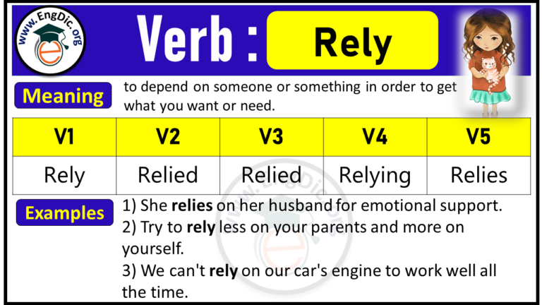 Rely Verb Forms: Past Tense and Past Participle (V1 V2 V3) - EngDic
