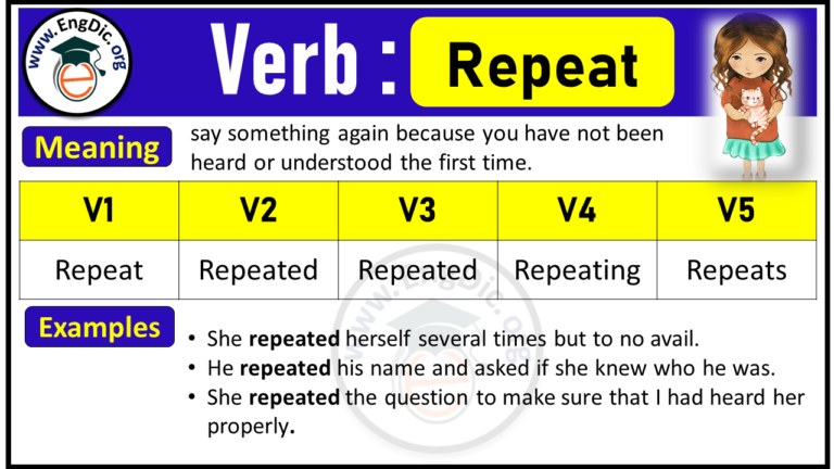 Repeat Verb Forms: Past Tense and Past Participle (V1 V2 V3) - EngDic
