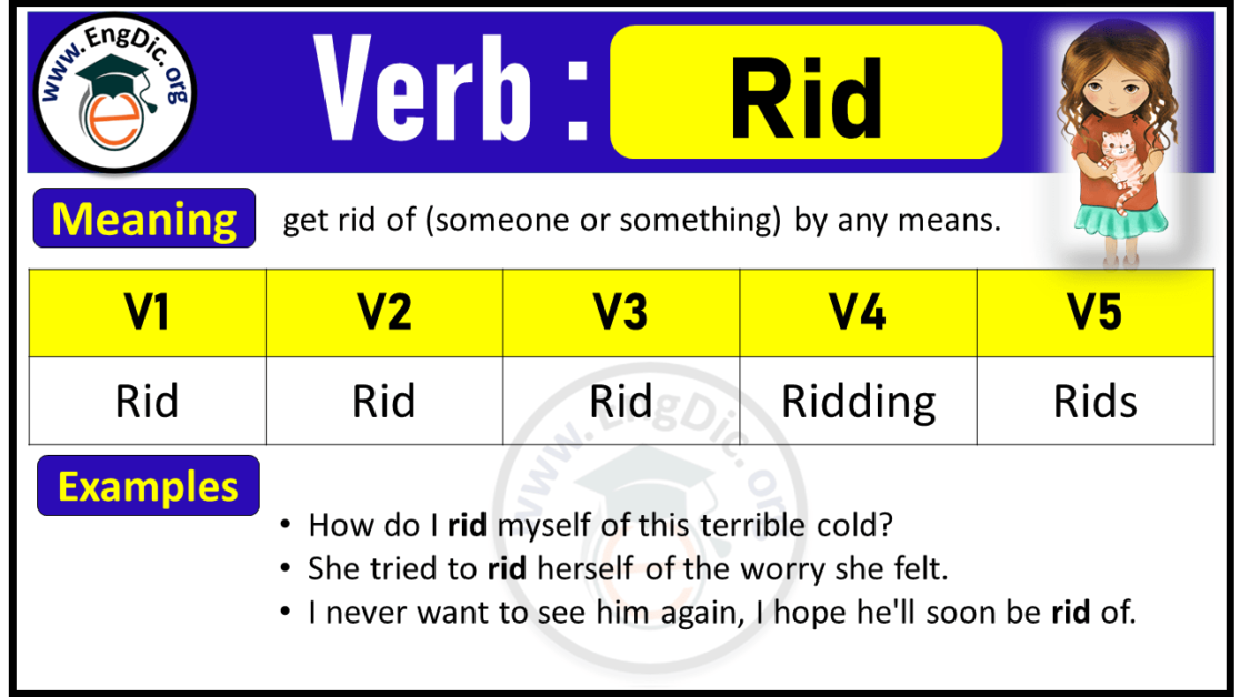 Rid Verb Forms: Past Tense and Past Participle (V1 V2 V3) - EngDic