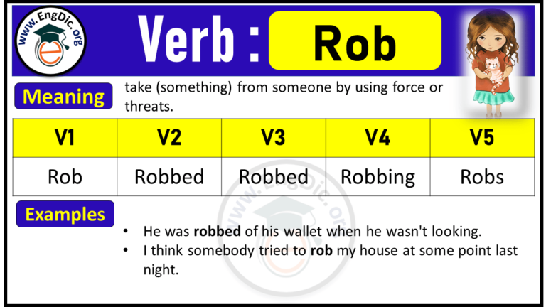 Rob Verb Forms: Past Tense and Past Participle (V1 V2 V3) - EngDic