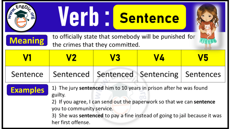 Sentence Verb Forms: Past Tense and Past Participle (V1 V2 V3) - EngDic