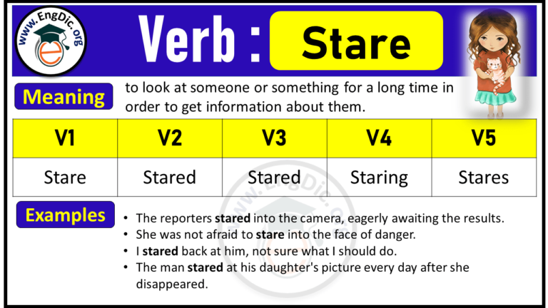 Stare Verb Forms: Past Tense and Past Participle (V1 V2 V3) - EngDic