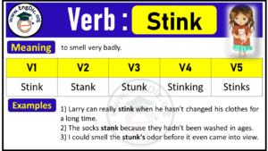 Stink Verb Forms: Past Tense and Past Participle (V1 V2 V3) - EngDic