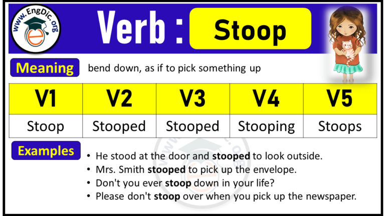 Stoop Verb Forms: Past Tense and Past Participle (V1 V2 V3) - EngDic