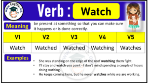 Watch Verb Forms: Past Tense and Past Participle (V1 V2 V3) - EngDic