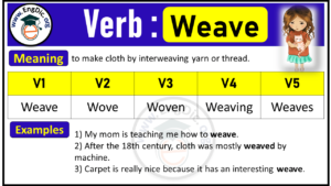 Weave Verb Forms: Past Tense and Past Participle (V1 V2 V3) - EngDic