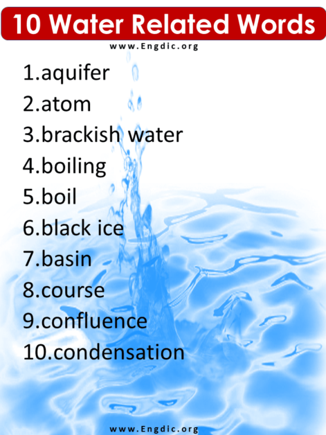 10 Words for Water, Water Related Words - EngDic