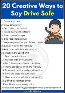 120+ Other Cute Ways to Say Drive Safe - EngDic