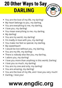 220+ Cute Ways to Say Darling, Synonyms For Darling - EngDic
